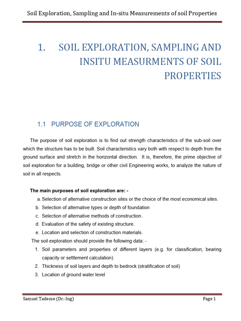 Soil Exploration | PDF