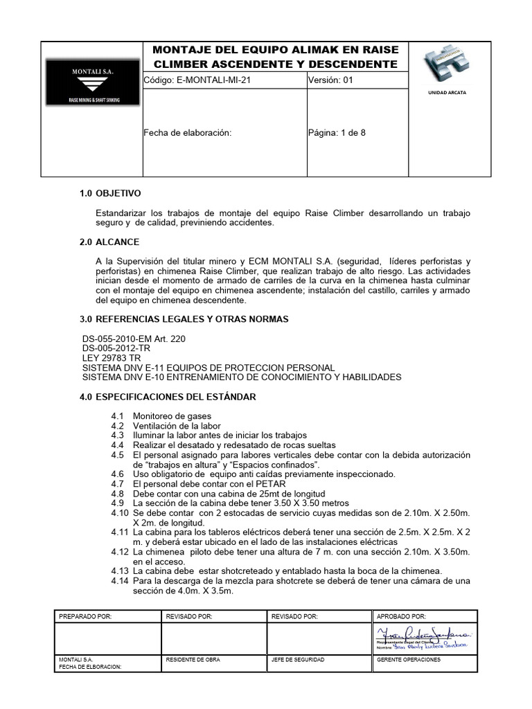 E-MONTALI-MI-21 Montaje de Alimak en Raise Climber Ascendente y ...