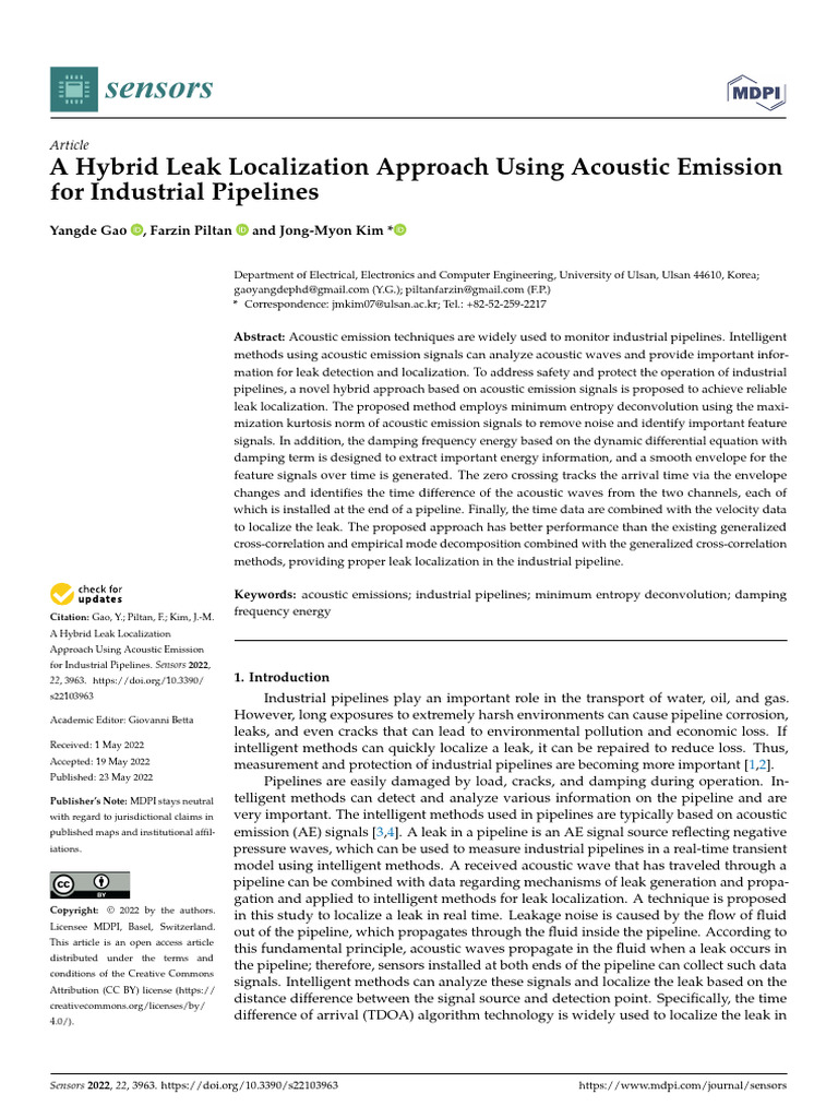 A Hybrid Leak Localization Approach Using Acoustic Emission For