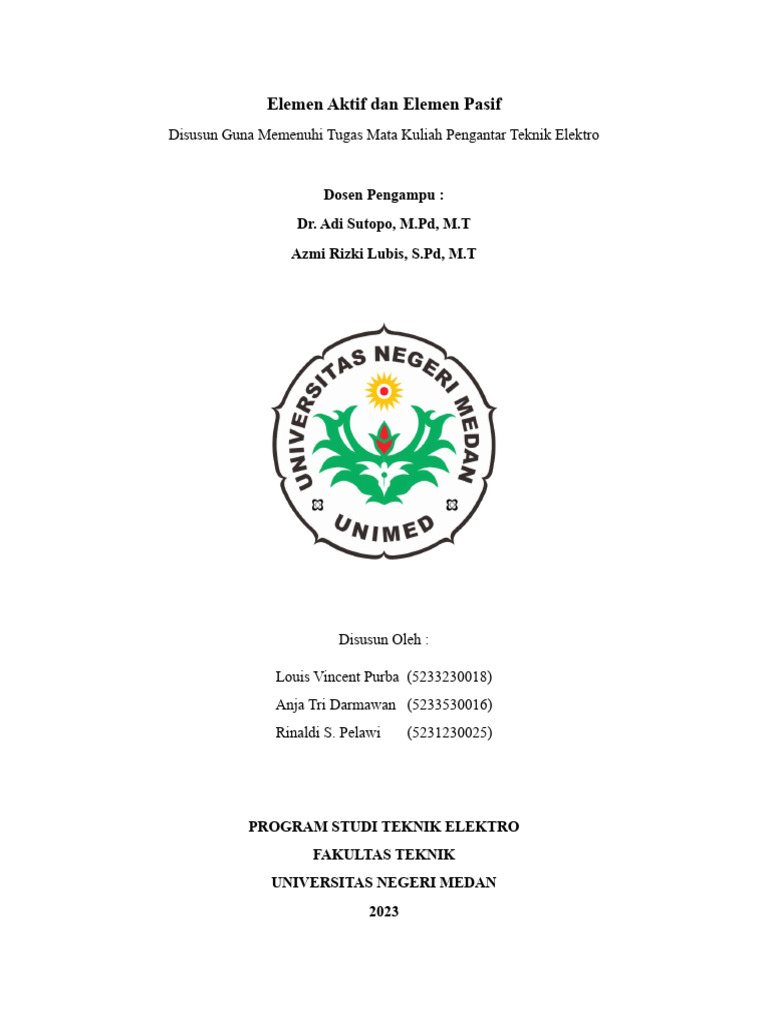 Elemen Aktif Dan Elemen Pasif | PDF | Sains & Matematika