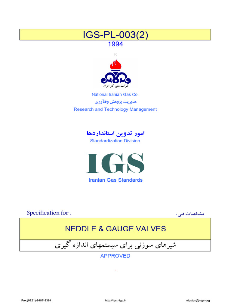 IGS-PL-003 (2) : Neddle & Gauge Valves | PDF | Valve | Building Engineering