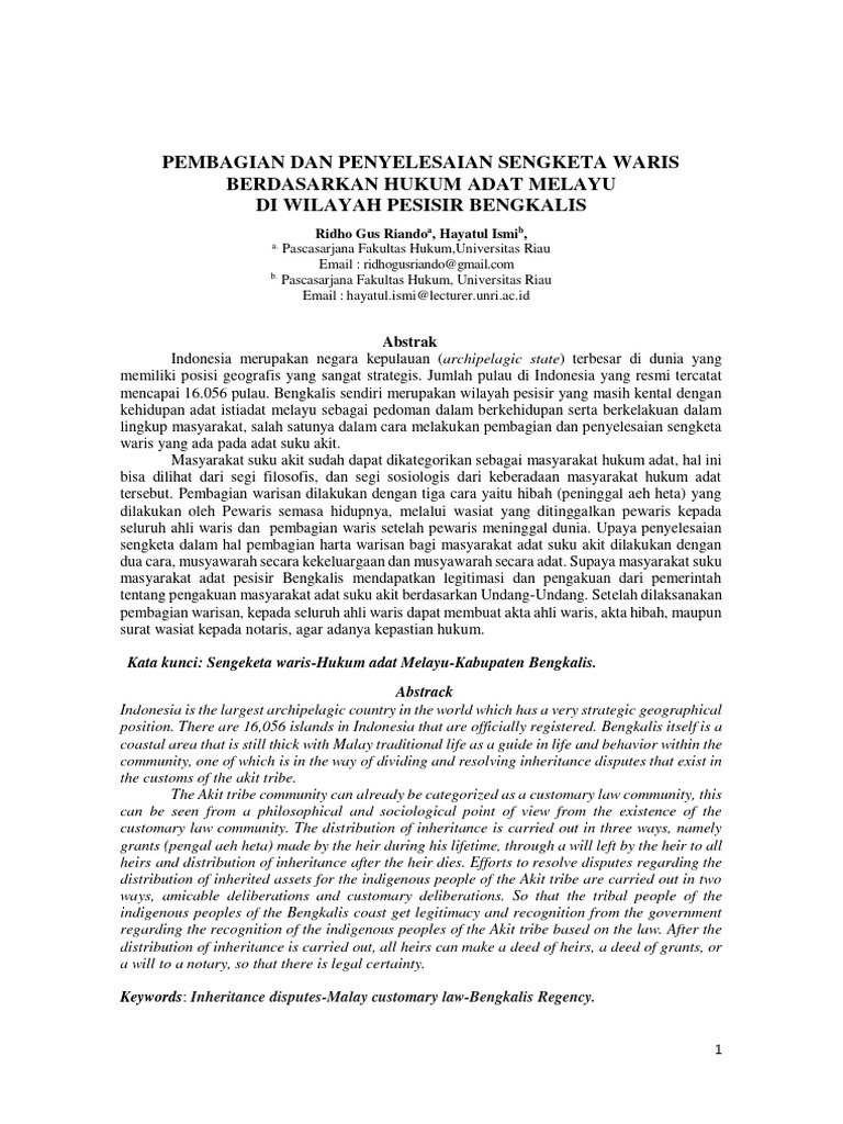 Tugas Uas Hukum Budaya Melayu Ridho | PDF