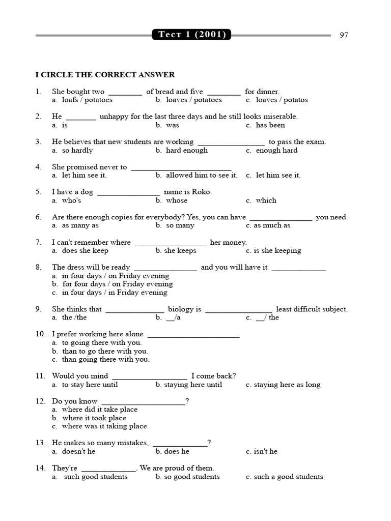 Prijemni Filoloska 2001 Test | PDF | Language Arts & Discipline | Home ...