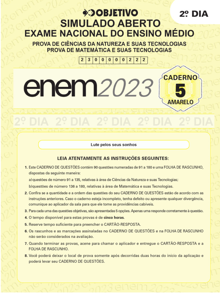 Simulado Enem 2dia Prova | PDF