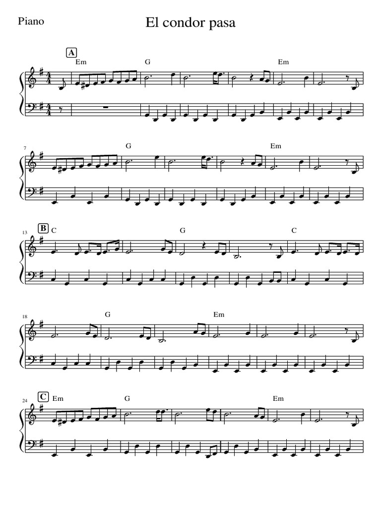 El Condor Pasa-Piano | PDF