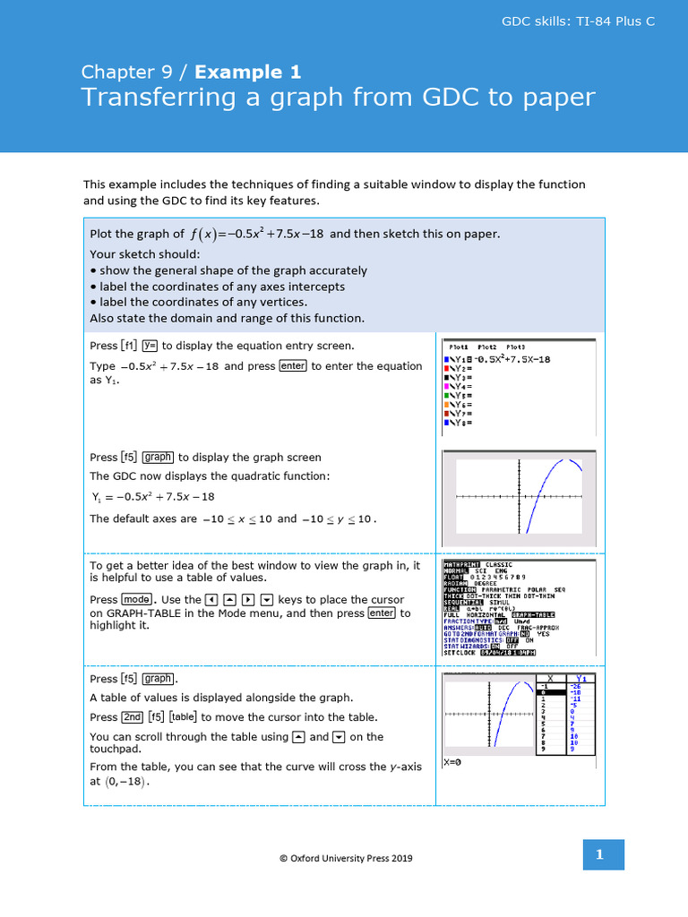Graphing Quadratics with TI-84 Plus C | PDF | Teaching Methods ...