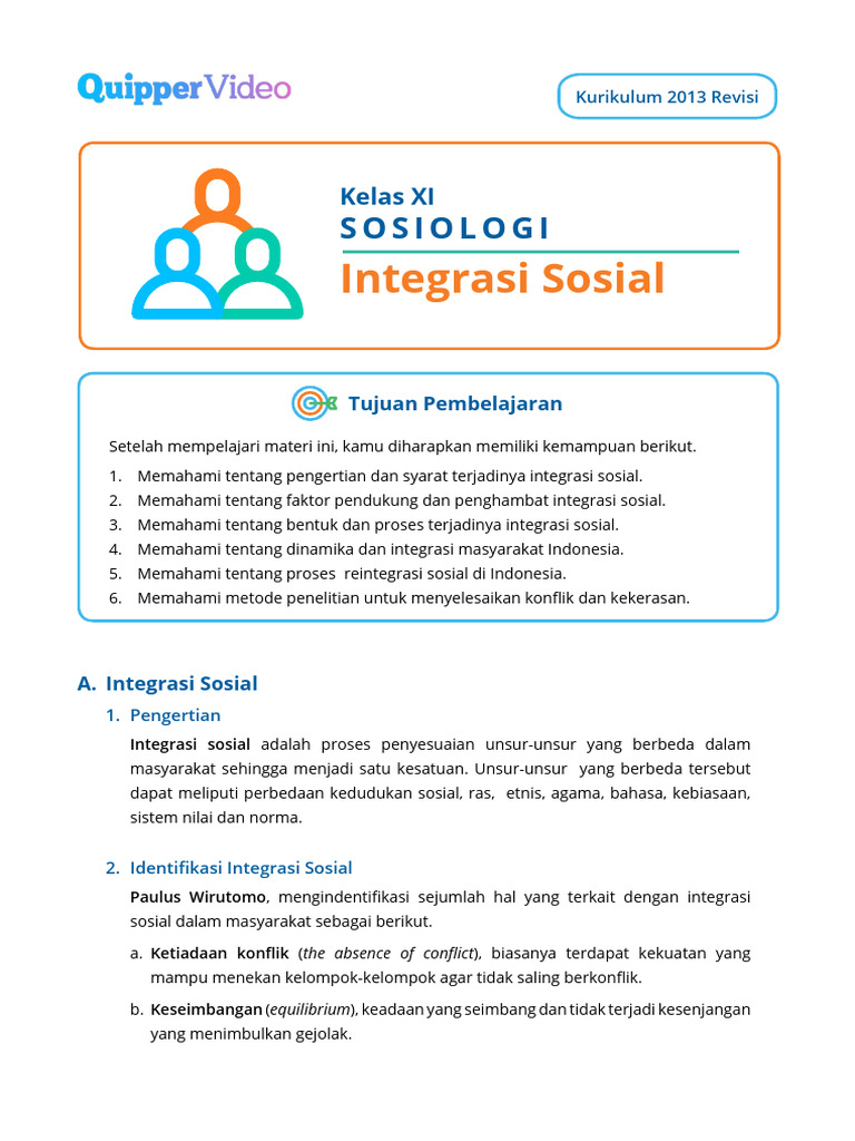 Integrasi Sosial - 0 | PDF