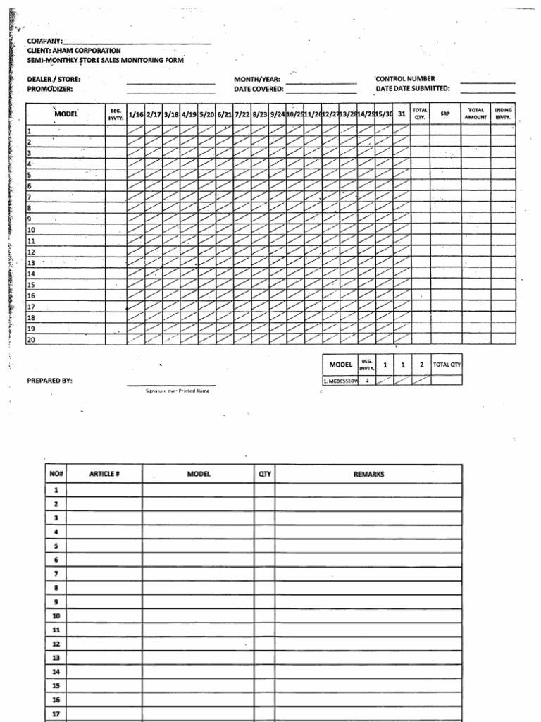 Beginning Inv - Display Unit For RTV Forms | PDF