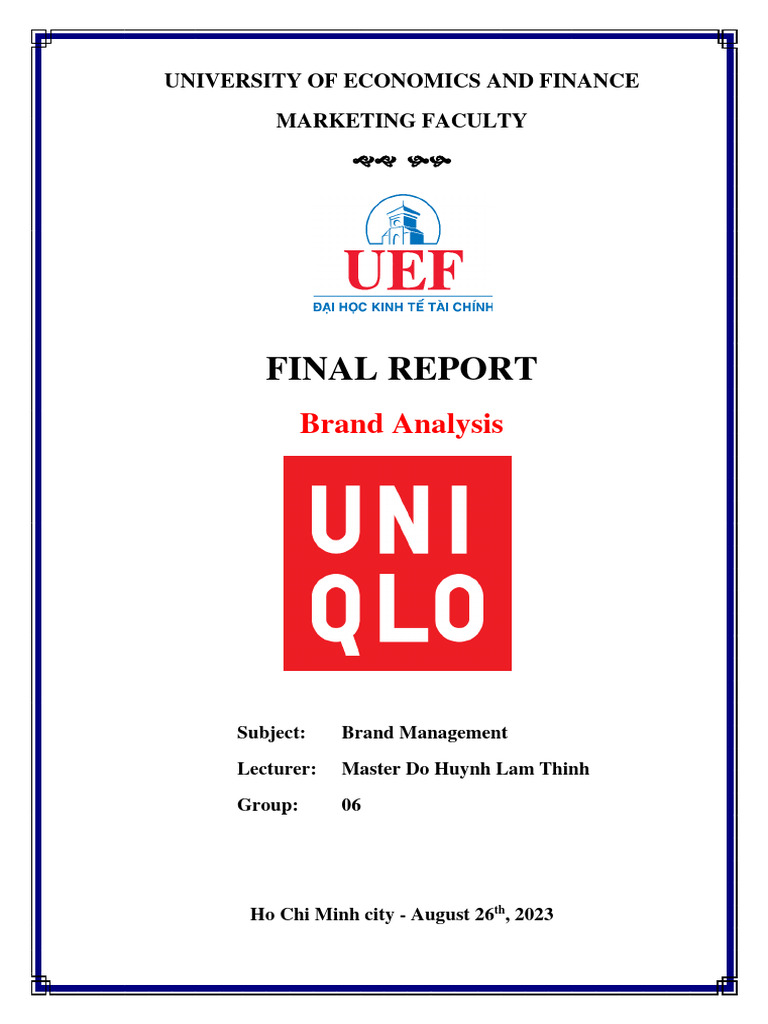 Final Report - Group 6 - A02E - Uniqlo | PDF | Business | Finance & Money Management