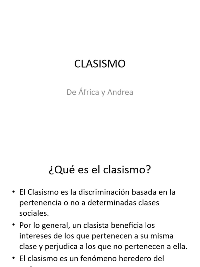 CLASISMO | PDF