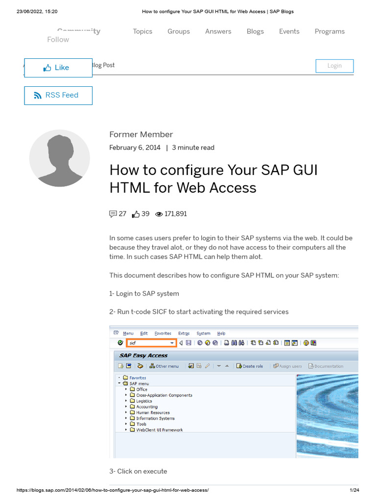 Activar Gui WEB SAP | PDF | Tecnología digital | Consorcio Mundial de la red