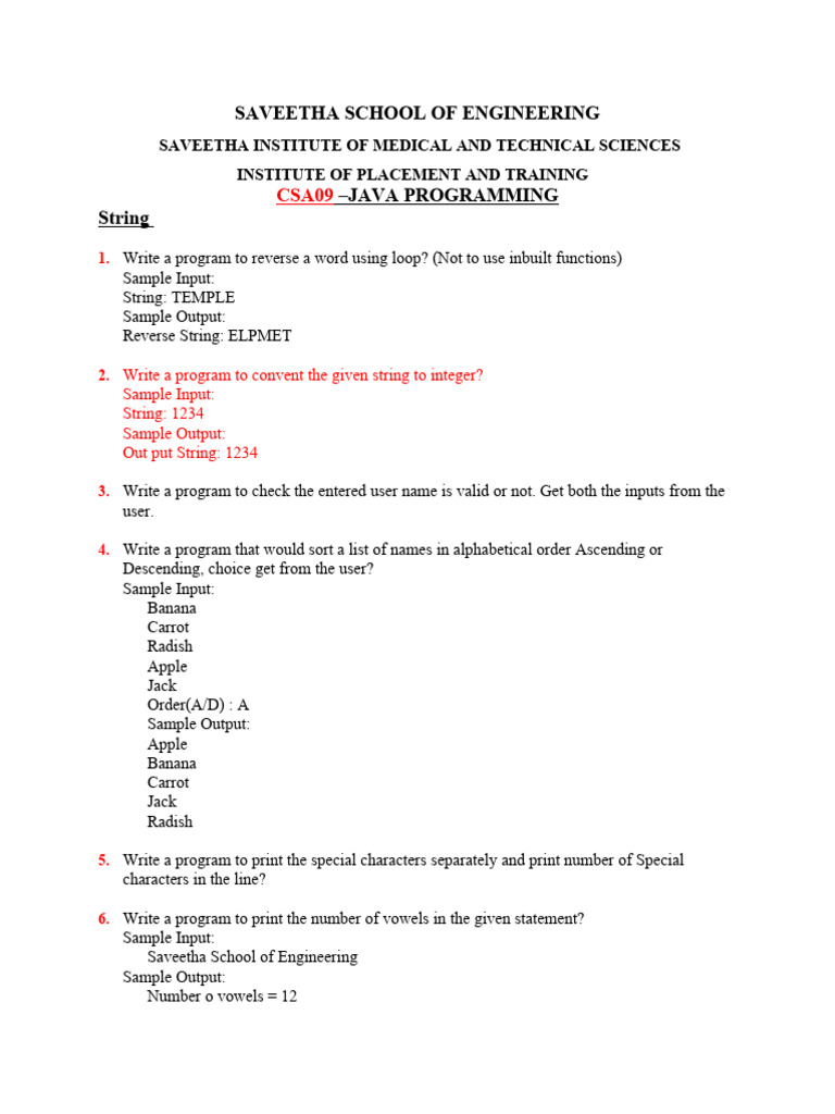 Csa09 Programming In Java Easy Pdf Parameter Computer Programming String Computer Science 