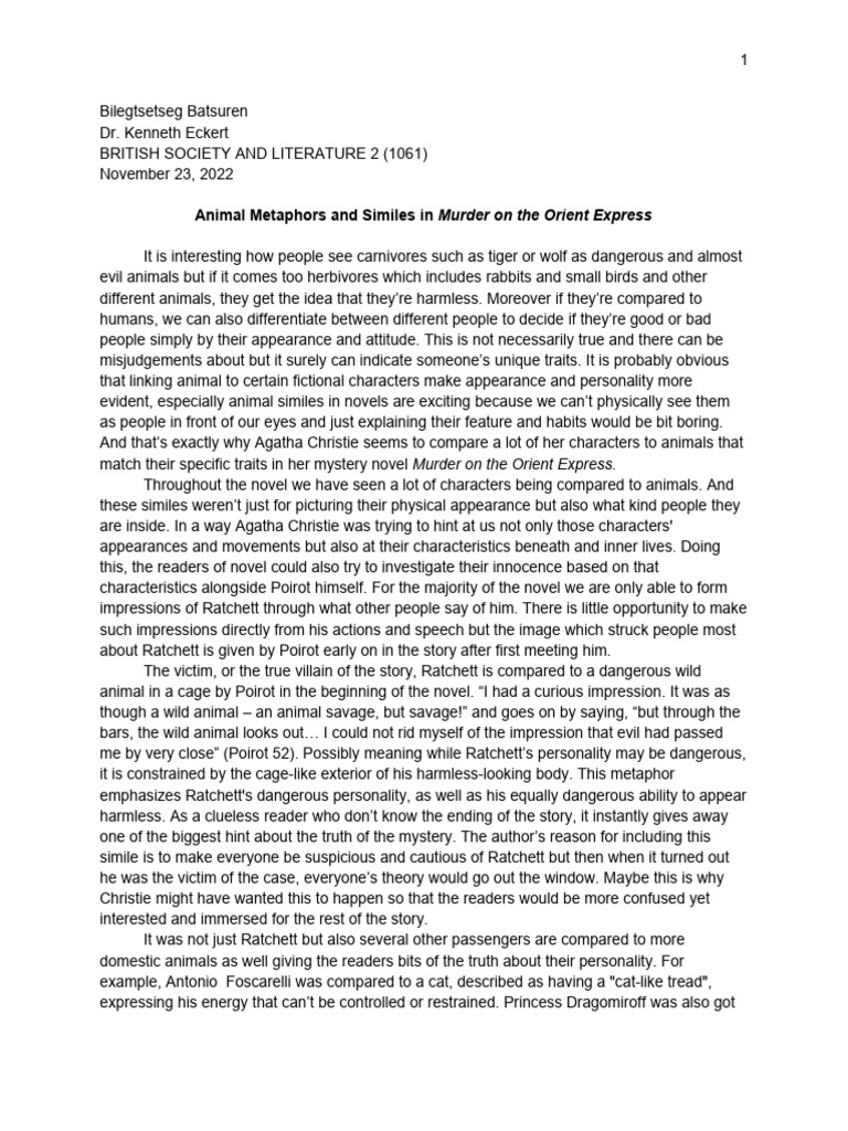 Murder On The Orient Express | PDF