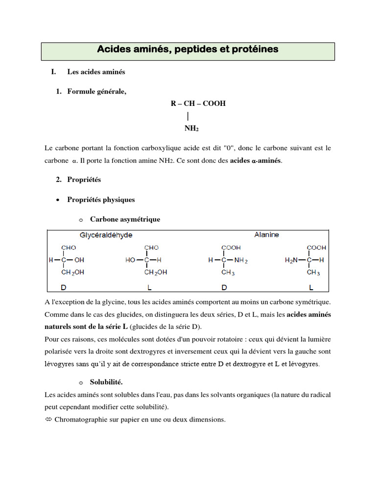 PROTIDES I - ACIDES AMINES Apple | PDF