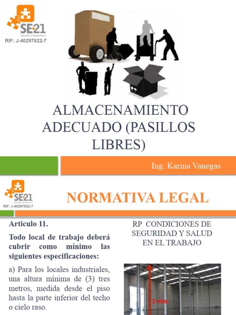 Almacenamiento Adecuado Pasillos Libres | PDF | Almacén