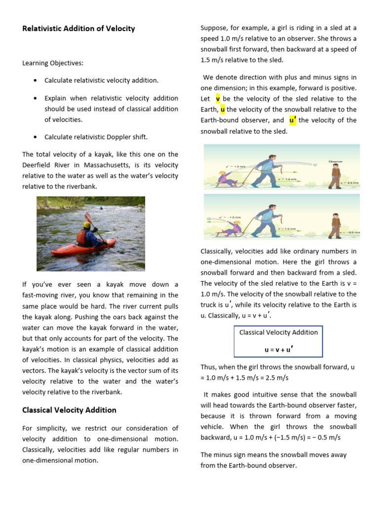 Relativistic Velocity Concepts | PDF | Social Science