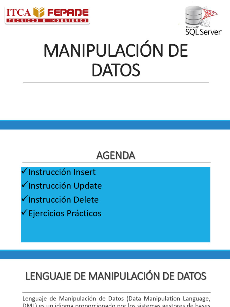 Lenguaje de Manipulacion de Datos - Clase - Semana 9 | PDF ...