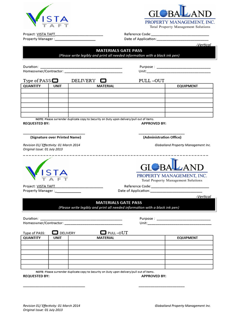 Materials Gate Pass | PDF | Computers