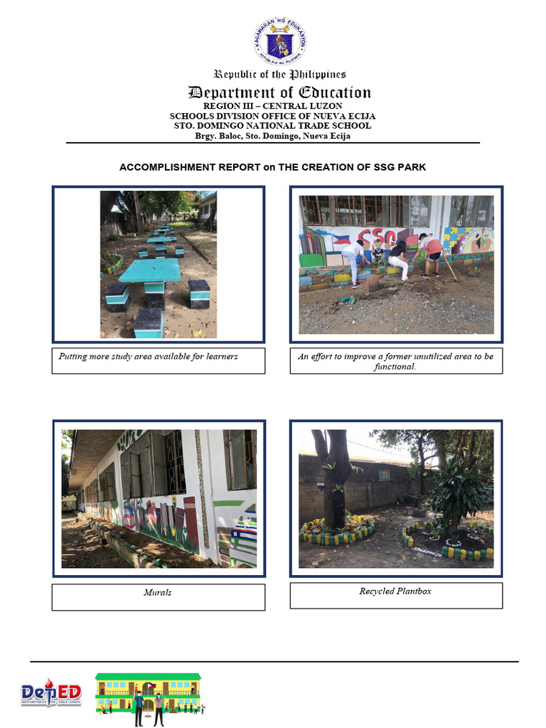 Accomplishment-Narrtaive Report SSG PARK Newly Developed | PDF