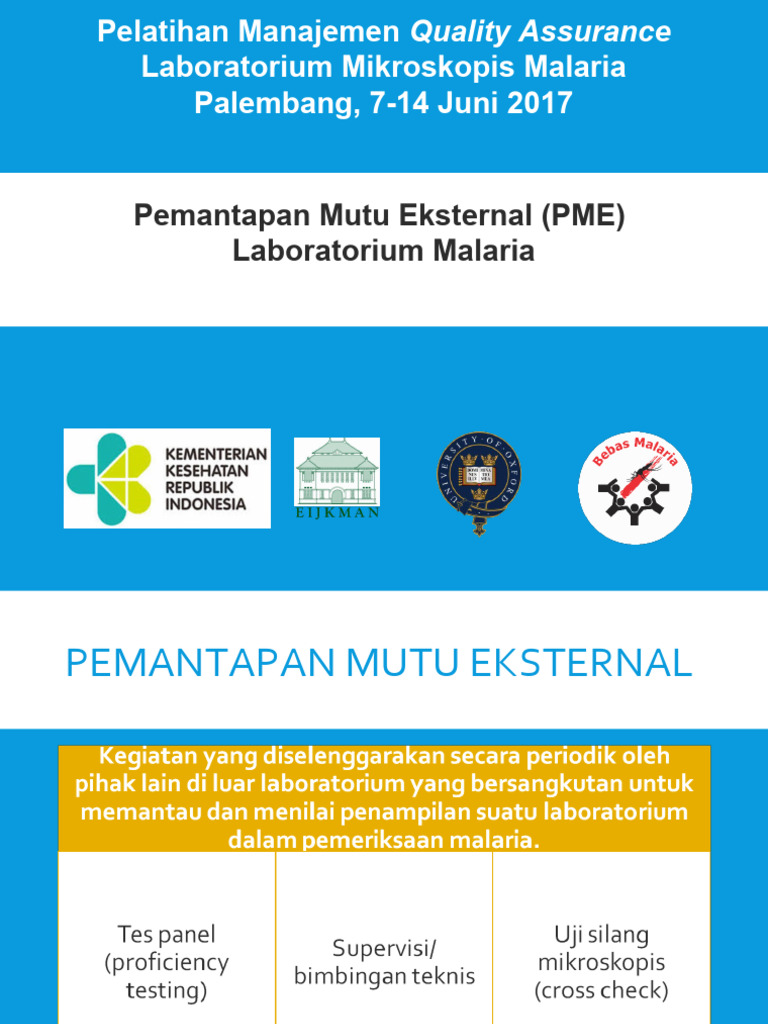 Pemantapan Mutu Eksternal Laboratorium Malaria | PDF