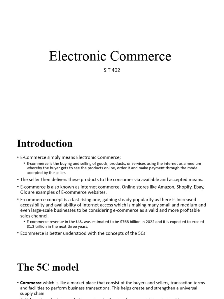L1 Electronic Commerce | PDF | E Commerce | Business Economics