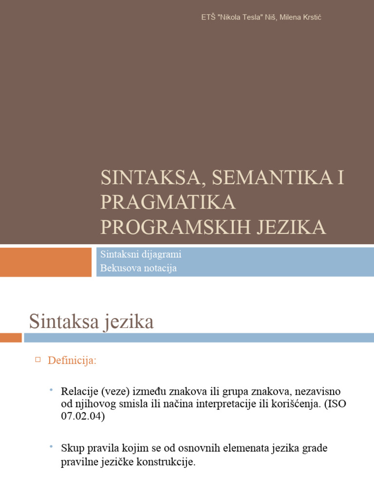 03 - Sintaksa I Semantika | PDF