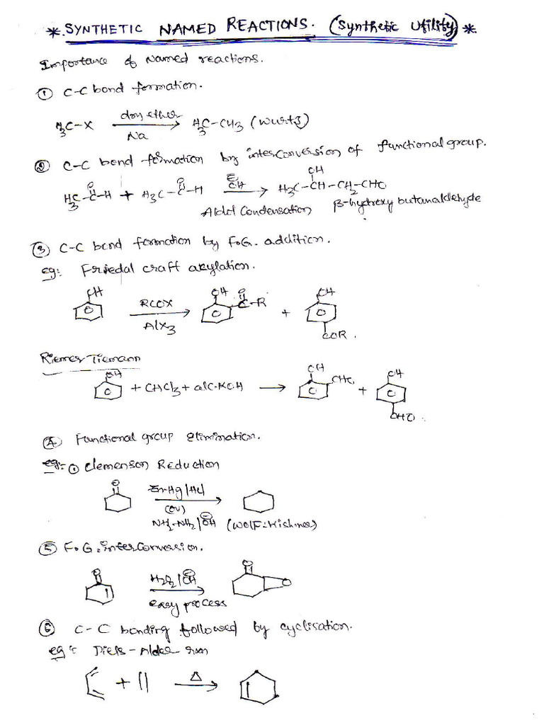 Synthetic Named Reactions | PDF