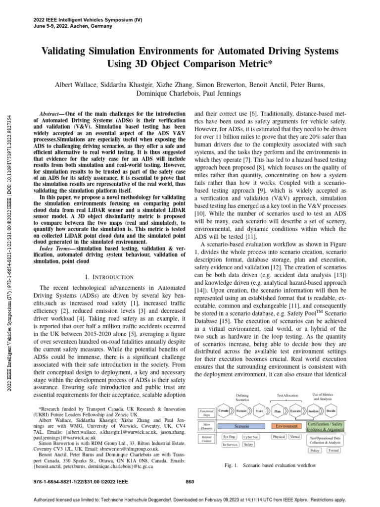 Automated Driving Systems Using 3d Object Comparison Metric Pdf