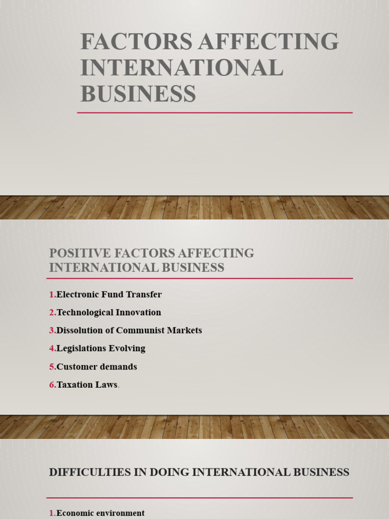 Factors Affecting International Business | PDF Factors Affecting International Business | PDF