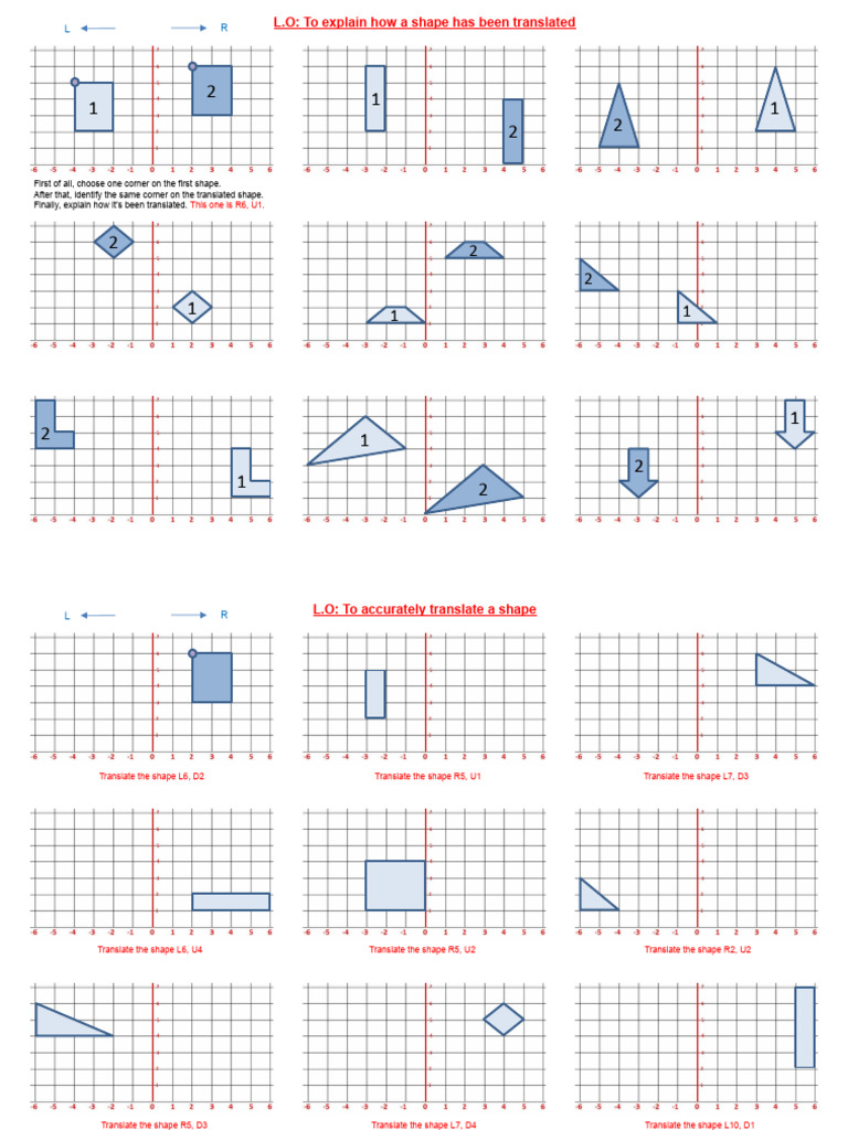Translation Worksheets | PDF