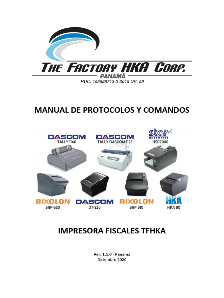 Manual de Protocolos y Comando v1.1.0 Panamá (Es) | PDF