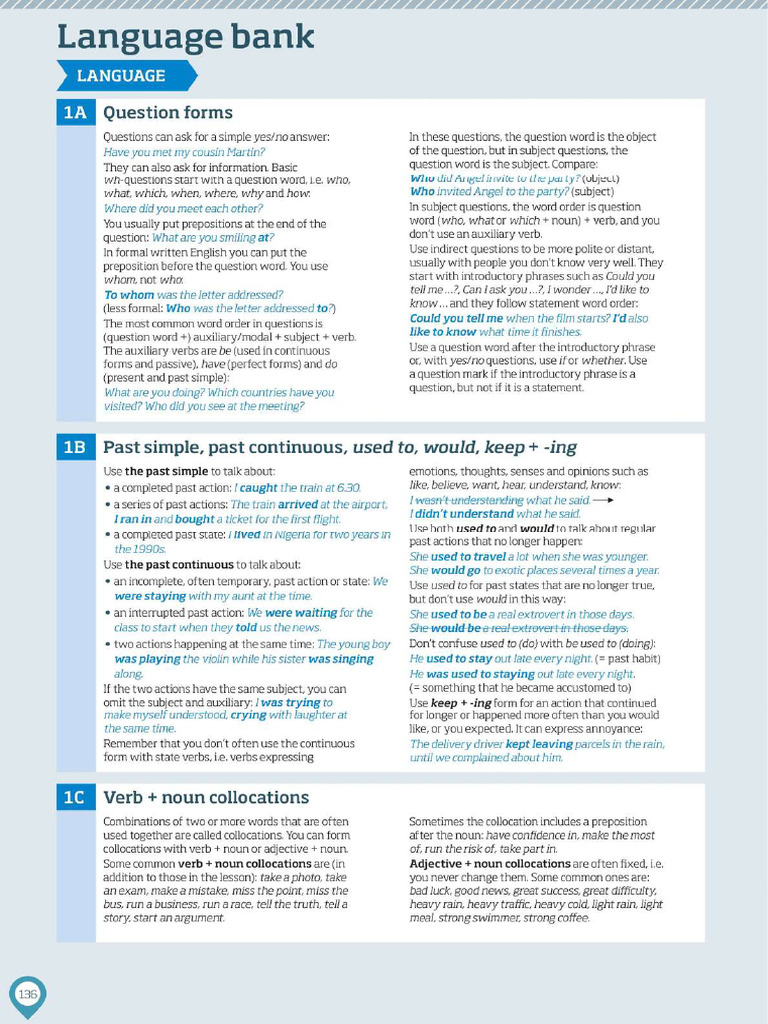 Roadmap B2-Unit1 - Language Bank | PDF