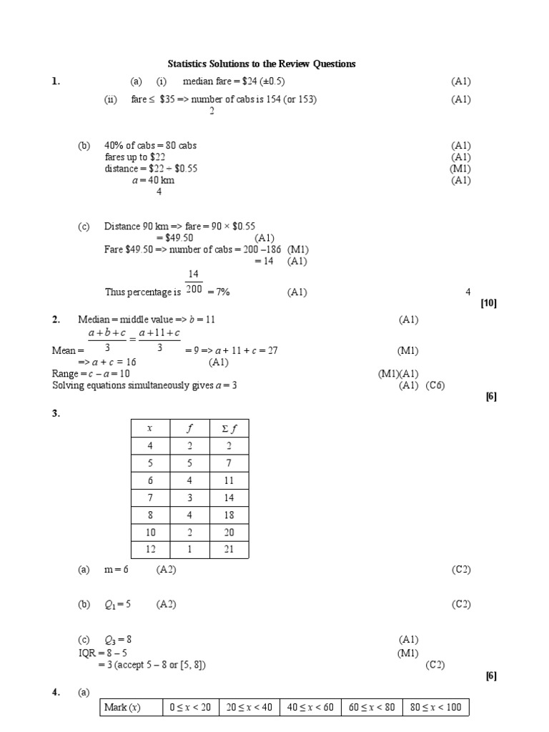 Statistical Solutions and Analysis Guide | PDF | Quartile ...