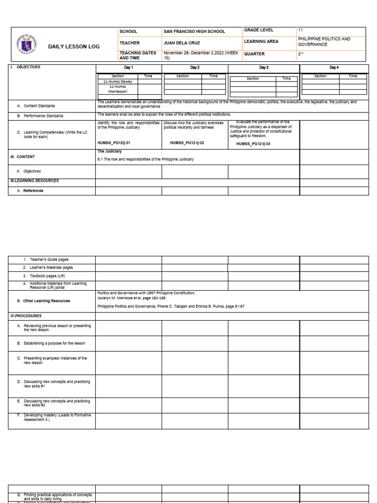 Template SHS DLL | PDF