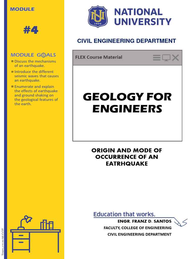 Geology For Engineers Module 4 - Origin and Occurence of Earthquakes | PDF