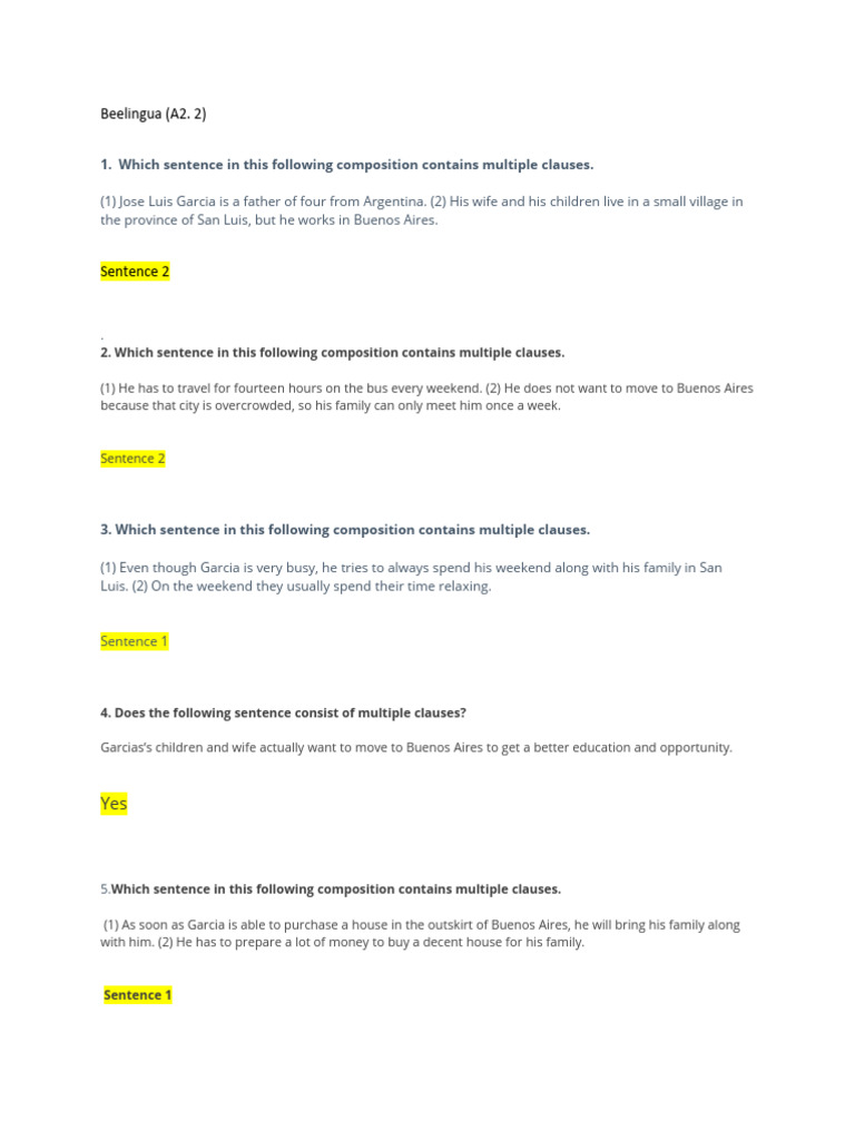 Beelingua A2.2 Answer Key | PDF | Intelligence | Cognition
