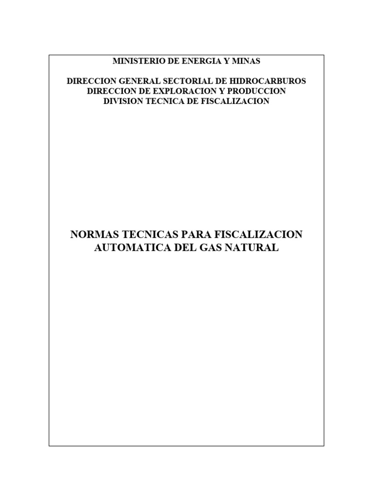 Normas Tec. de Fisc. de Hidrocarburos Gaseosos | PDF | Calibración | Medición