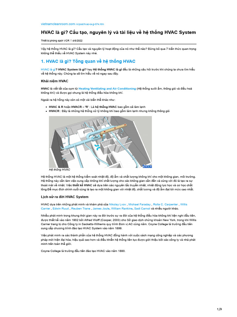 HVAC là gì Cấu tạo nguyên lý và tài liệu về hệ thống HVAC System | PDF
