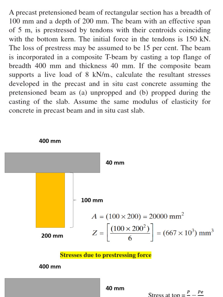 Prestressed Composite Beam | PDF | Beam (Structure) | Prestressed Concrete