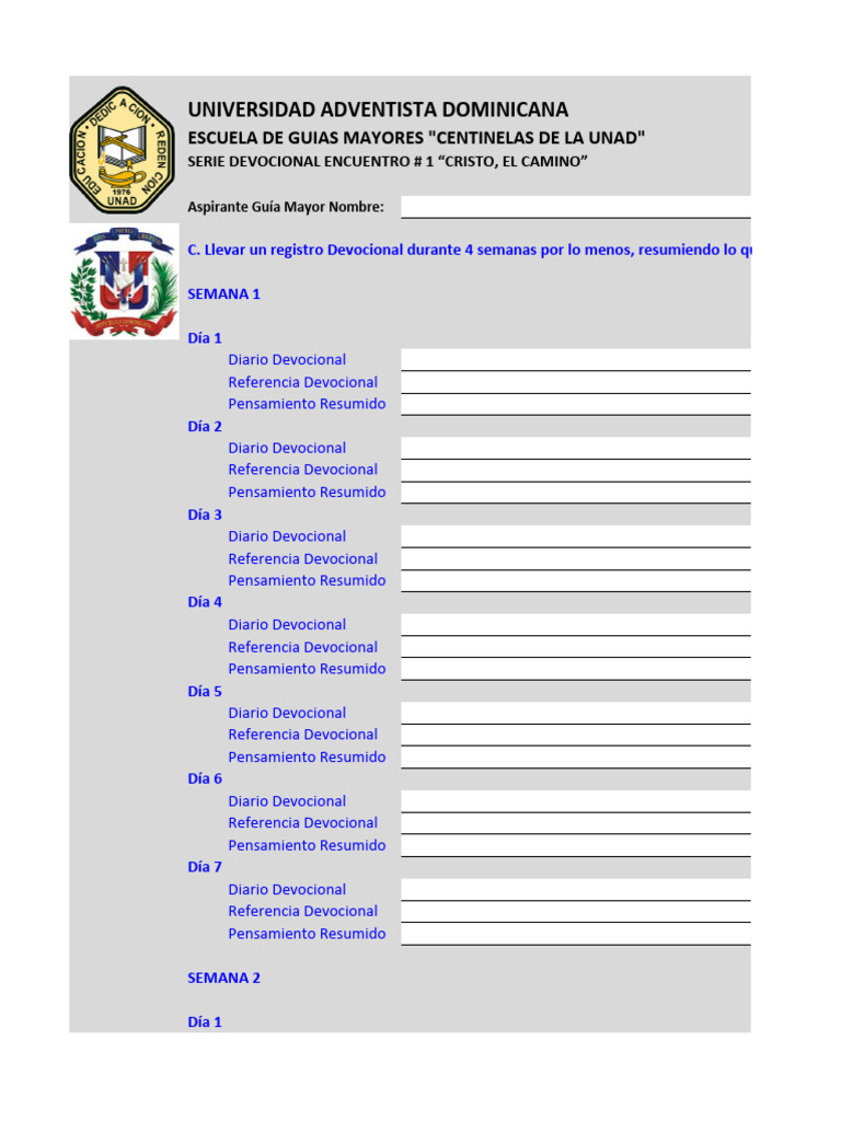 4.II. Registro Devocional 4 Semanas | PDF