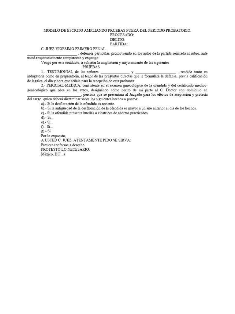 Modelo de Escrito Ampliando Pruebas Fuera Del Periodo Probatorio | PDF