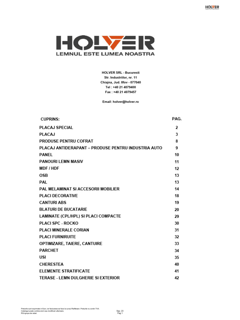 Catalog Produse Preturi Bucuresti - 20 - 09 - 2023 | PDF