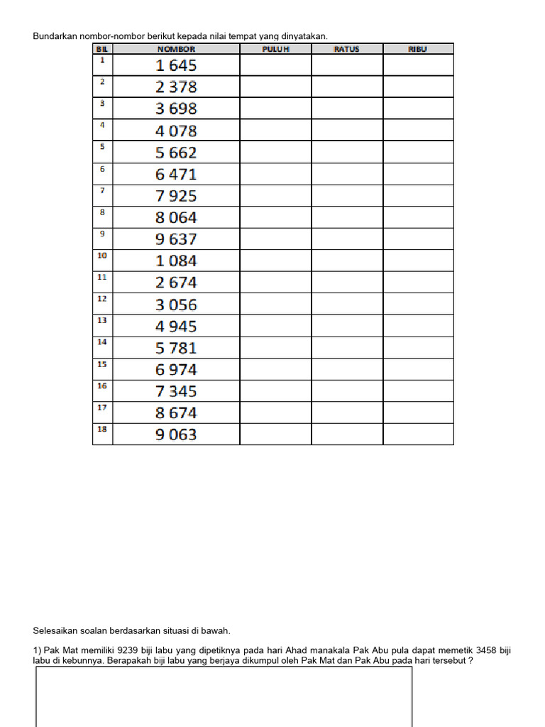 Bundarkan Nombor | PDF
