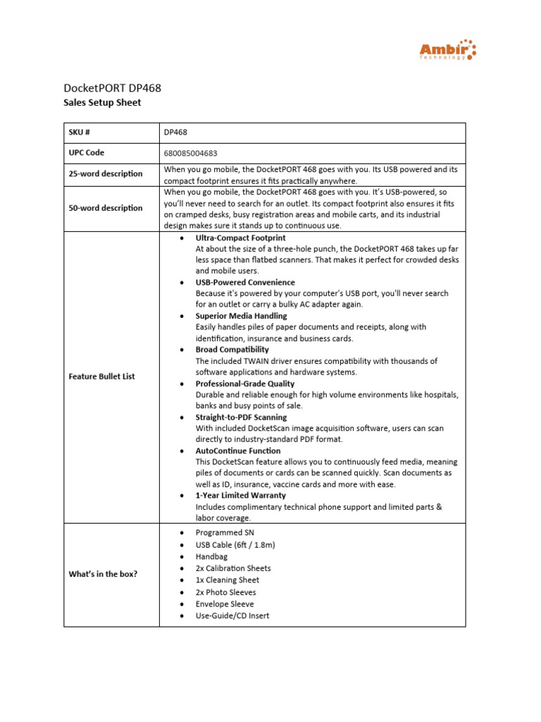DocketPORT DP468 Mobile Scanner Guide | PDF | Art | Computers