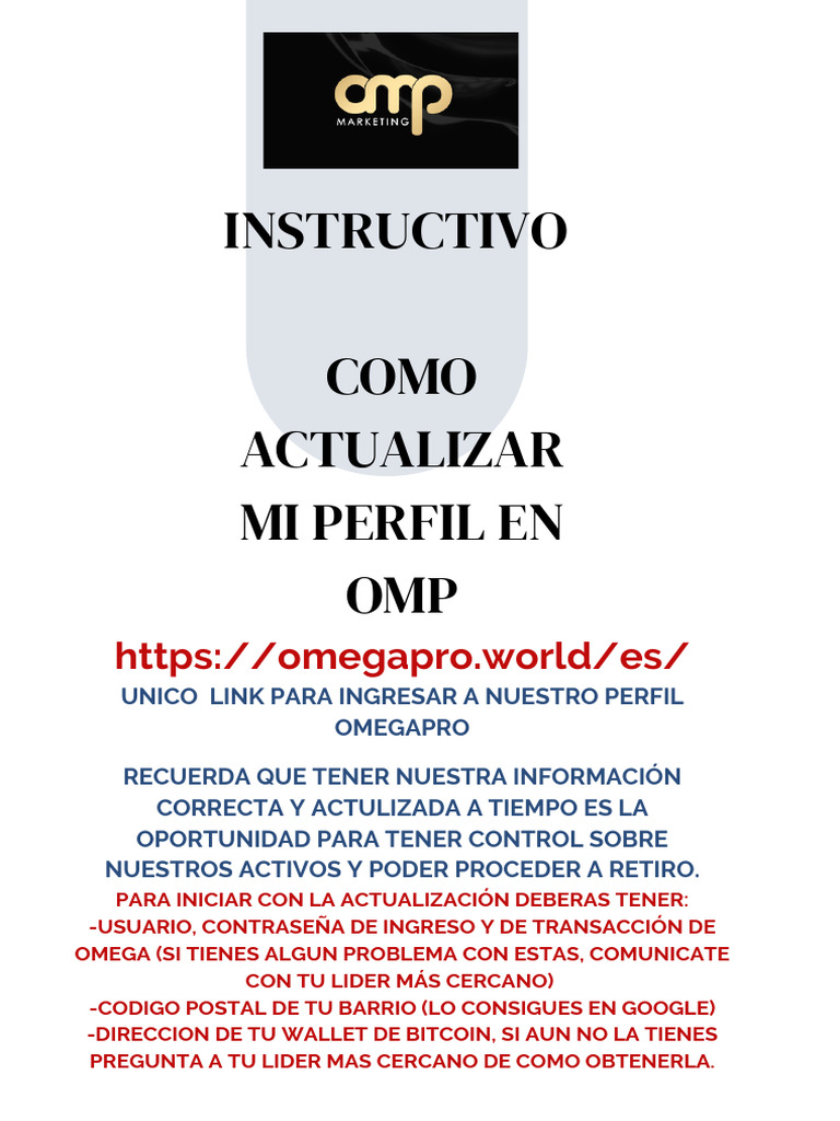 Actualiza tu perfil en OmegaPro fácilmente | PDF | Contraseña | Informática