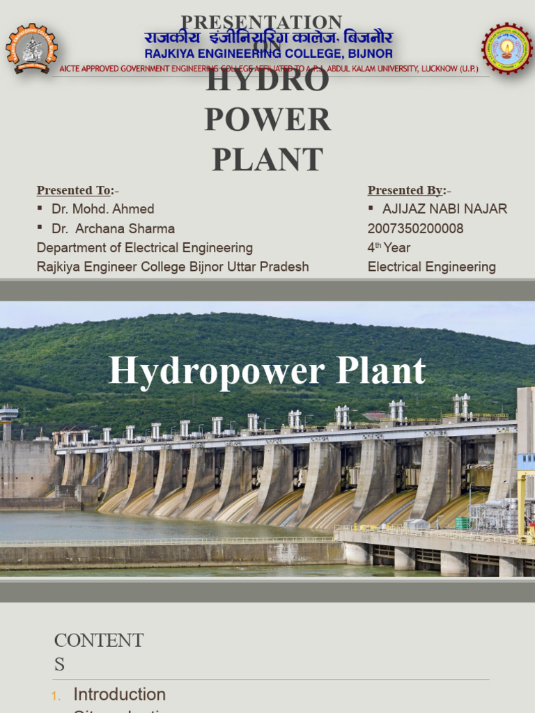 Overview of Hydropower Plant Components | PDF