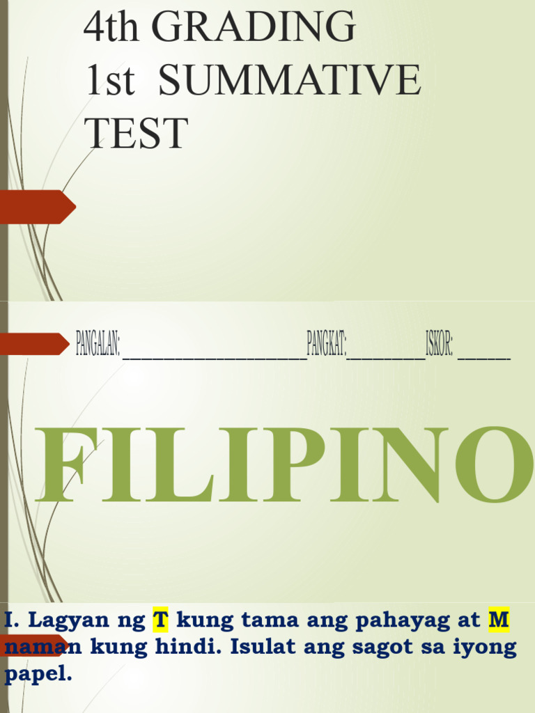4th GRADING SUMMATIVE TEST | PDF