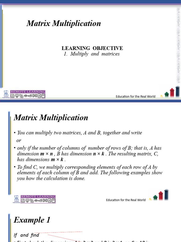 Matrix Multiplication 2X2 | PDF