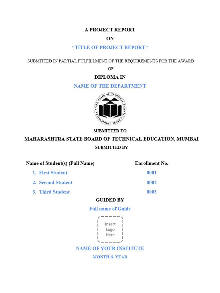 MSBTE Diploma Project Report Templet | Descargar gratis PDF ... MSBTE Diploma Project Report Templet | Descargar gratis PDF ...