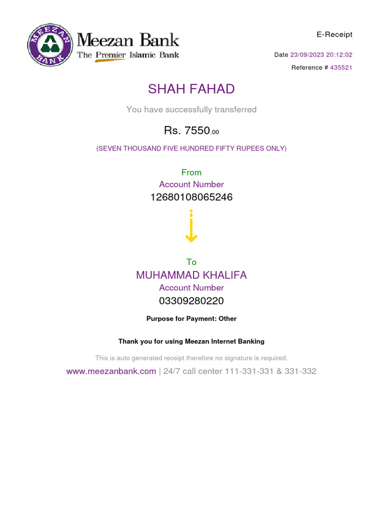 EasyPaisa-Telenor Bank - Khalifa - Rs.7550 - 23-09-2023 | PDF